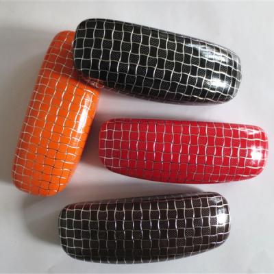 China Fashionable glasses cases with solid sharp color leather design for sale