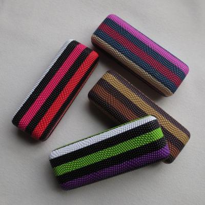 China Fashionable glasses cases with striped design leather for sale