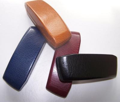 China Hot selling glasses cases with solid colored leather for sale