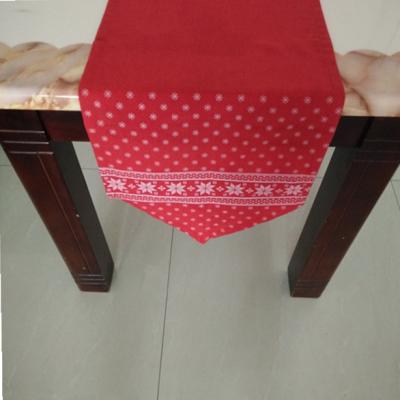 China BSCI audit passed-Luxuary 100% Polyester printed tablerunner with linen imitation fabric. for sale