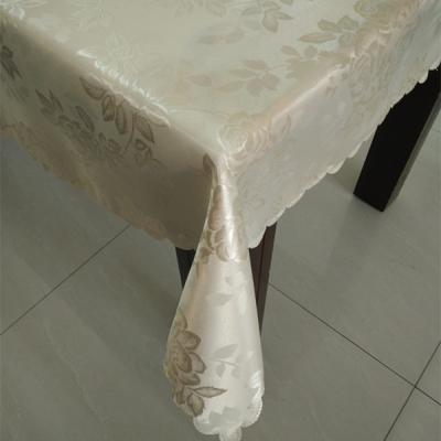 China BSCI audit passed-New arrival-100% Polyester Jacquard tablecloth with flower design for sale