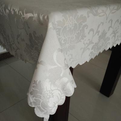 China BSCI audit passed-New arrival-100% Polyester Jacquard tablecloth with flower design for sale