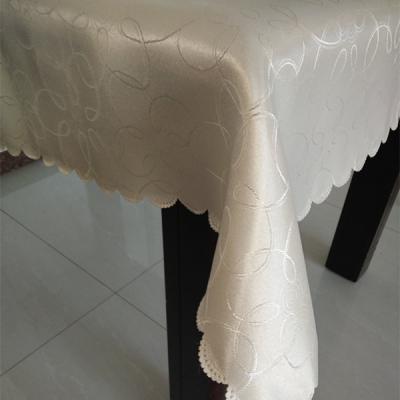 China BSCI audit passed-New arrival-100% Polyester Jacquard table cloth for Ercu color for sale