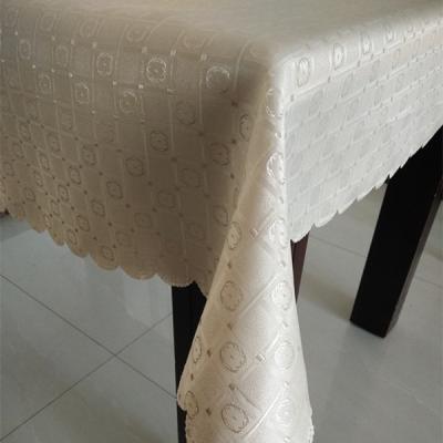 China BSCI audit passed-New arrival-100% Polyester Jacquard table cloth for Ercu color for sale