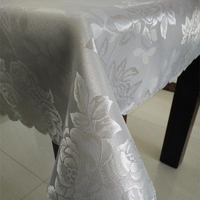 China BSCI audit passed-Hot selling products-100% Polyester Jacquard table cloth for grey color for sale