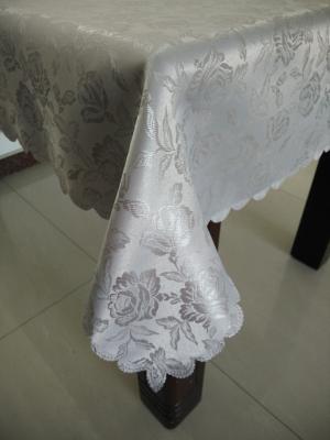 China BSCI audit passed-Hot selling products-100% Polyester Jacquard table cloth for Rose design for sale