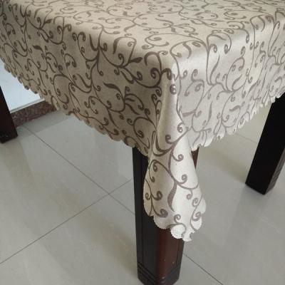 China Hot selling products-100% Polyester Jacquard table cloth for sale