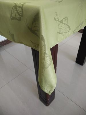 China Hot selling products-100% Polyester Jacquard table cloth with butterfly design for sale