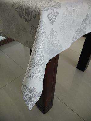 China Hot selling products-100% Polyester Jacquard table cloth with gold thread design for sale