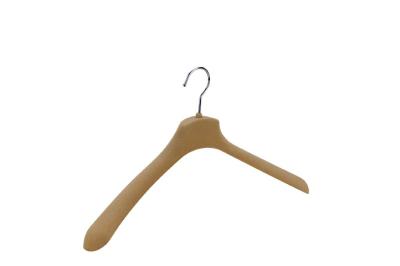China 44cm ABS plastic Beige Velvet suit/Coat  hanger  Non-slip colorfast for sale