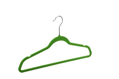 China 45cm ABS plastic Teal  Flocked suit hanger with ident  Non-slip for sale