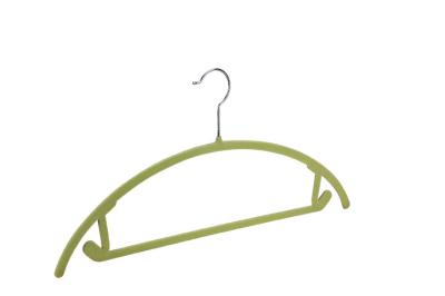 China 45cm ABS plastic Teal  Flocked  Adult suit  hanger with hook on each end  Non-slip space saver for sale