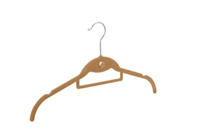 China 42cm ABS plastic beige velvet cascade skirt  hanger with Ident &scarf Position Non-slip space saver for sale