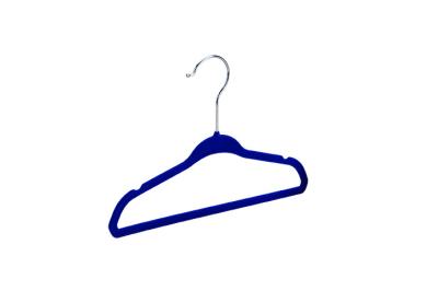 China 28cm ABS plastic Dark green velvet with ident Non-slip baby hanger space saver for sale