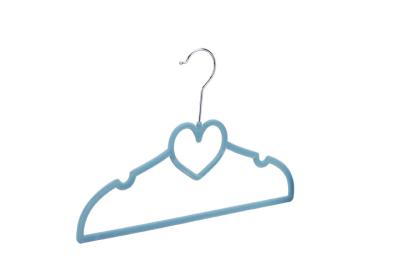 China 33cm ABS plastic Light blue Flocked   Non-slip star baby hanger with ident for sale