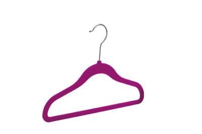China 33.5cm ABS plastic Bright red  Flocked   Non-slip children  hanger for sale