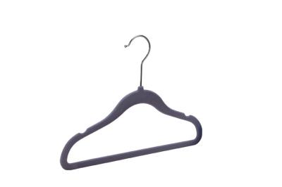 China 28cm ABS plastic Black  velvet with ident   Non-slip kids   hangers space saver for sale