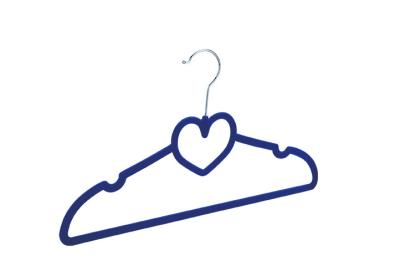 China 33cm ABS plastic dark Green Velvet  non-slip star design babys  hangers for sale