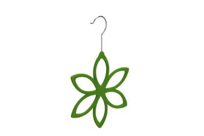 China Flower design  plastic  Teal  flocked  Non-slip scarf  hanger space saver Made in China for sale