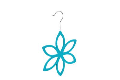 China Flower design  plastic  aqua  velvet  Non-slip scarf  hanger space saver Factory Made for sale