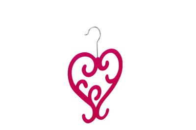 China ABS plastic red flocked  stylish  design scarf hanger non-slip space saver lightweight for sale