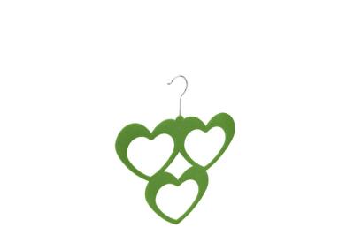 China ABS plastic bright navy flocked stylish love design scarf hanger non-slip space saver for sale