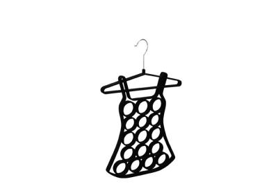 China ABS plastic black flocked dress design non-slip  scarf  hanger space saver colorfast for sale