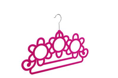 China ABS plastic Pink  velvet flocked stylish design non-slip space saver multifunctional scarf& towel hanger for sale