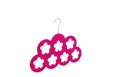 China Double Flower design  plastic  Red velvet  Non-slip scarf  hanger space saver for sale