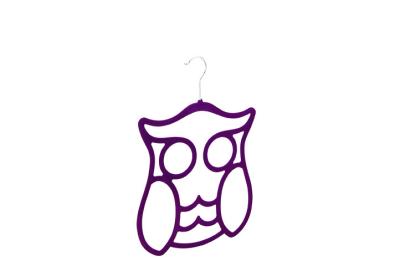 China Stylish owl deisgn purple velvet  Non-slip  scarf hanger   space saver Made by ABS plastic for sale