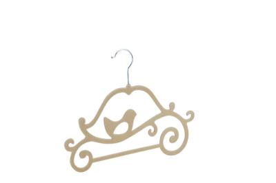 China Stylish birdecage deisgn beige flocked Non-slip  scarf & towel hanger   space saver for sale