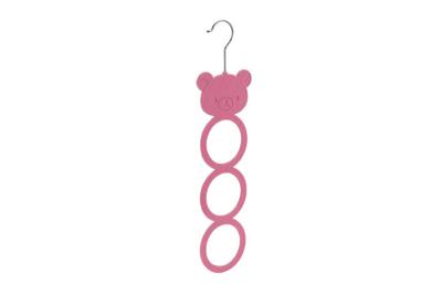 China ABS plastic pink flocked stylish pig head design scarf hanger non-slip space saver for sale