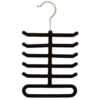 China ABS plastic black velvet fashion  tie organizer/tie hanger non-slip space saver for sale