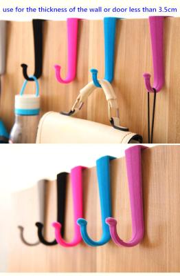 China ABS plastic Flocked over  door hook  non-slip  lightweight strong tolerance for sale