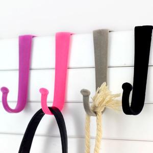 China ABS plastic velvet  over the  door hook  non-slip  lightweight strong tolerance for sale