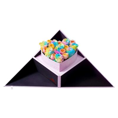 Cina Lusso in forma di cuore di sorpresa su ordinazione di Logo Magnetic Square Double Open del contenitore di carta di fiore del regalo in vendita