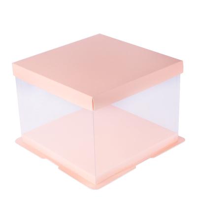 Cina Scatola da pasticceria trasparente dell'ANIMALE DOMESTICO che imballa le chiare scatole di carta di plastica alte del quadrato in vendita
