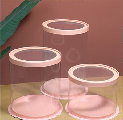 Cina Scatola da pasticceria trasparente di nozze intorno a plastica chiara alta d'imballaggio personalizzabile in vendita