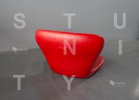 China STUNITY Blow Molded HDPE Football Stadium Chair 480mm Center Folding for sale