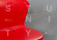 China STUNITY Blow Molded HDPE Football Stadium Chair 480mm Center Folding for sale