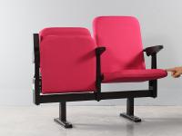 China Folding Beam Mounted VIP Auditorium Seating with Armrest BS5852 Crib 5 Fire Proof Fabric 500-550mm for sale