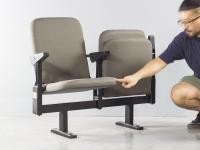China Folding Beam Mounted VIP Auditorium Seating with Armrest BS5852 Crib 5 Fire Proof Fabric 500-550mm for sale