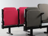 China Folding Beam Mounted VIP Auditorium Seating with Armrest BS5852 Crib 5 Fire Proof Fabric 500-550mm for sale