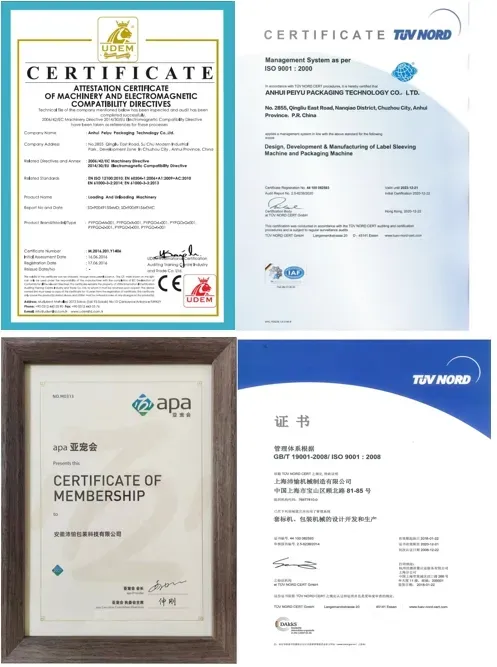 Machine certifications and quality standards