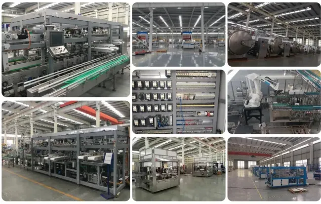 Manufacturing workshop with labeling machines