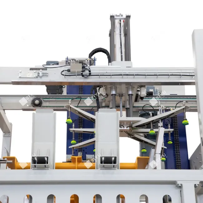 Close-up view of Empty Bottle Depalletizer mechanism