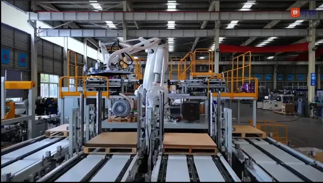 Close-up view of Single Column Palletizer