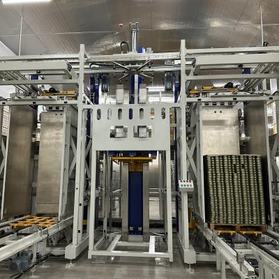 Cina 150L/Min Sistema automatizzato di palletizzazione palletizzatore per la linea di produzione di bevande in vendita