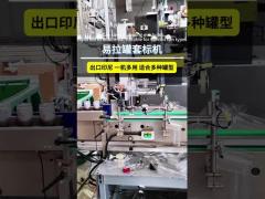 A máquina de rotulagem de mangas de lata totalmente automática foi testada em oficina e exportada para a Indonésia