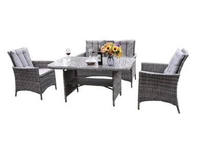 China Mould Resistant Garden Rattan Set , PP Rattan Garden Table And Chairs for sale